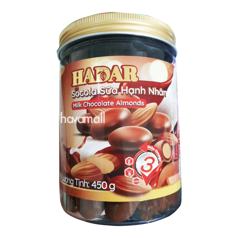 Socola Sữa Hạnh Nhân - Hadar Milk Chocolate Almonds 450g - HavaMall ...