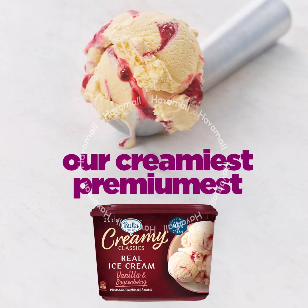 Kem Bulla Creamy Vị Vani Và Mâm Xôi Lai Hộp 2 Lít - Ice Cream Vanila ...