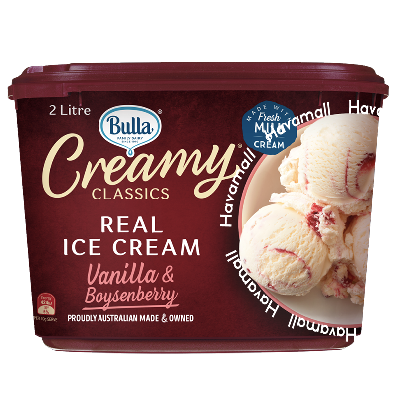 Kem Bulla Creamy Vị Vani Và Mâm Xôi Lai Hộp 2 Lít - Ice Cream Vanila ...