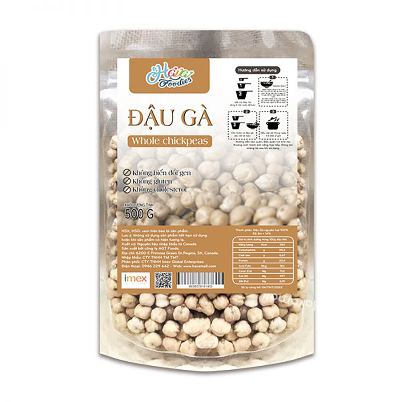 Đậu Gà Trắng Nguyên Hạt Havafoodies Túi 500g - Chick Peas - HavaMall ...